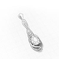 China The Artistic Airy Design Of  This Whimsical Blue Topaz Pendant for sale