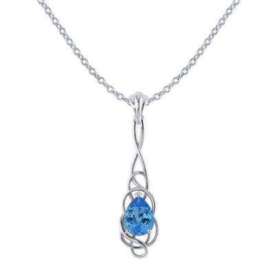 China The Artistic Airy Design Of  This Whimsical Blue Topaz Pendant for sale
