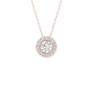 China 1/5ct Round CZ Solitaire Pendant Necklace 14K White Gold for sale