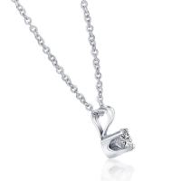 China 0.33 Carat Pear Cut CZ - Solitaire - Bezel Setting Pendant Necklace - 10K White Gold for sale