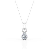 China 0.33 Carat Pear Cut CZ - Solitaire - Bezel Setting Pendant Necklace - 10K White Gold for sale