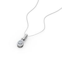 China 0.33 Carat Pear Cut CZ - Solitaire - Bezel Setting Pendant Necklace - 10K White Gold for sale