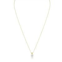 China 1/2 Carat CZ Solitaire Necklace In 14 Karat Yellow Gold (J-K Color, I1-I2 Clarity) for sale