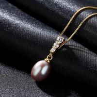 China Freshwater Pearl Pendant Necklace in 925 Sterling Silver For Women for sale