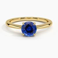 China Selena 4ct Cushion Cut Blue Sapphire Engagement Ring For Women for sale