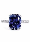 China Selena 4ct Cushion Cut Blue Sapphire Engagement Ring For Women for sale