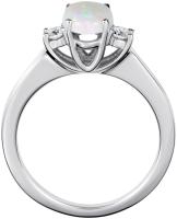 China Oval Lab-Created Opal, Blue and White Sapphire Open Frame Twist Shank Ring in Sterling Silver for sale