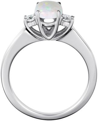 China Oval Lab-Created Opal, Blue and White Sapphire Open Frame Twist Shank Ring in Sterling Silver for sale
