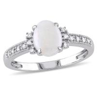China Oval Lab-Created Opal Celtic Love Knot Side Accent Ring in Sterling Silver for sale