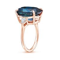 China Soiree London Blue Topaz And CZ Cocktail Engagement Ring Jewelry Certificated for sale