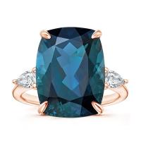China Girls CZ Accents Blue Topaz Ring With 925 Sterling Silver for sale
