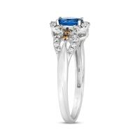 China Le Vian Oval Cut Sapphire Ring 1/5 Cttw White CZ 14K Vanilla Gold for sale