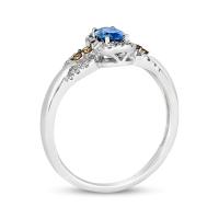 China Le Vian Oval Cut Sapphire Ring 1/5 Cttw White CZ 14K Vanilla Gold for sale