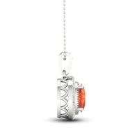 China Natural Citrine Lab Created White Sapphire Necklace 10K White Gold 18