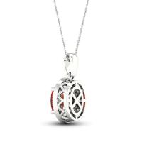 China Natural Citrine Lab Created White Sapphire Necklace 10K White Gold 18