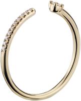 China 9k Yellow Gold Ultra Mini Diamond Pavé Open Stackable Fashion Ring in 14k Yellow Gold for sale