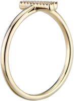 China With 9k Yellow Gold Delicate Pavé Split Bar Diamond  Engagement Ring for sale