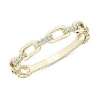 China 9K Rose Gold With Silver Diamond Link Fashion Ring For Women for sale