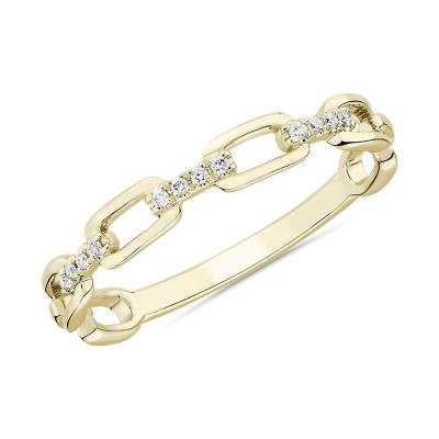 China 9K Rose Gold With Silver Diamond Link Fashion Ring For Women for sale