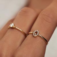 China 9K Gold Ring With Silver Diamond Engagement Ring For Women for sale