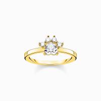 China Beautiful Flower Sytle Ring Paw Cat 9K Gold Ring for sale