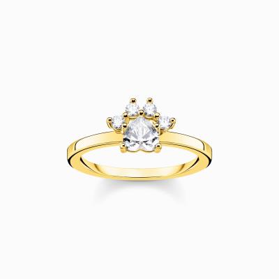 China Beautiful Flower Sytle Ring Paw Cat 9K Gold Ring for sale