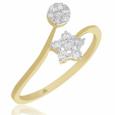 China 0.20 CTS Diamond Ring-9K White Gold-star Shape Engagement Ring for sale