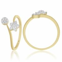 China 0.20 CTS Diamond Ring-9K White Gold-star Shape Engagement Ring for sale