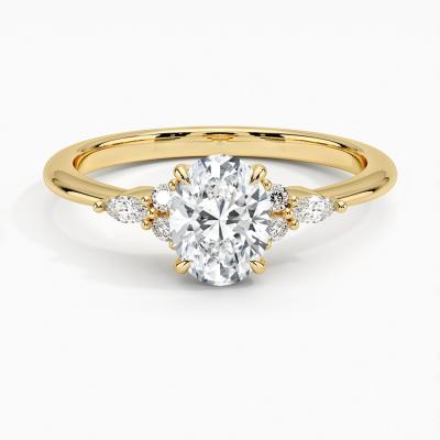 China 9 K Yellow Gold Jewelry Diamond Engagement Ring For Girls for sale