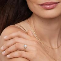 China 9 K Yellow Gold Jewelry Diamond Engagement Ring For Girls for sale