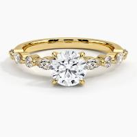 China 9K Gold Snowflake Inspired Lab Diamond Jewelry Lady Women Engagement Ring for sale