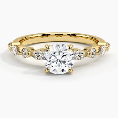 China 9K Gold Snowflake Inspired Lab Diamond Jewelry Lady Women Engagement Ring for sale