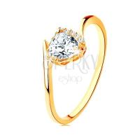 China Heart Moissanite Solitaire Engagement Women's Ring 18K Yellow Gold for sale