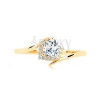 China Willow Diamond Engagement Ring (1/8 Ct. Tw.) With 9K Gold for sale