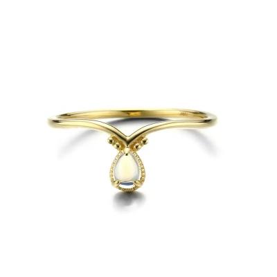 China New 1 Gram Gold Ring Designs Solid 9K Yellow Jewelry With Moonstone Available Fast Shipping for sale