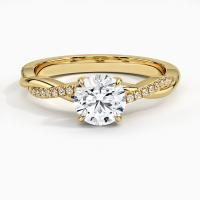 China Diamond Ring 1/4 ct tw Round 9K Yellow Gold Wedding Ring for sale