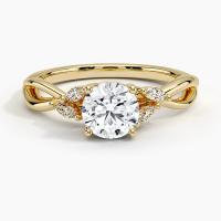 China Diamond Ring 1/4 ct tw Round 9K Yellow Gold Wedding Ring for sale