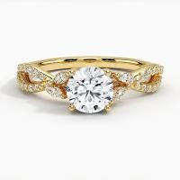 China Sparkling Round And Marquise Sleek Chevron Shaped Ring With 9K Gold for sale