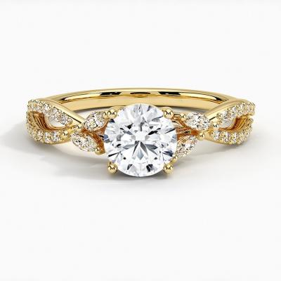 China Luxe Willow Diamond Engagement Ring (1/4 Ct. Tw.) With 0.75 Carat Round Diamond  With 9K Gold for sale