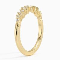 China Stunning Pattern Of Offset Round Diamonds Unique Wedding Band With 9K Gold for sale