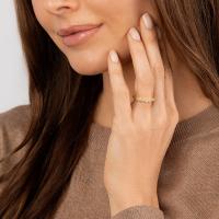 China Stunning Pattern Of Offset Round Diamonds Unique Wedding Band With 9K Gold for sale