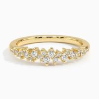 China Sparkling Round And Marquise Sleek Chevron Shaped Ring With 9K Gold for sale