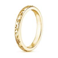 China Leaves And Vines Engraved Across The Entirety Of Nature Inspired Ring With 9K Gold for sale