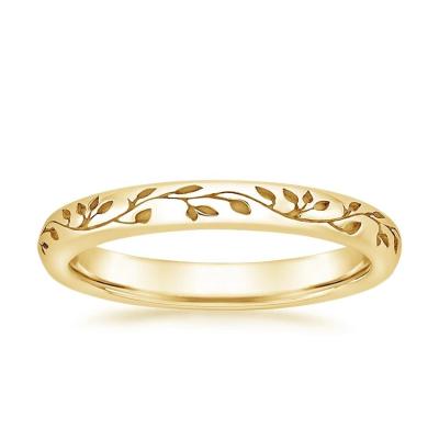China Leaves And Vines Engraved Across The Entirety Of Nature Inspired Ring With 9K Gold for sale