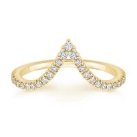 China Petite Taper Solitaire Engagement Ring With 0.75 Carat Round Diamond for sale