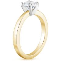 China Petite Taper Solitaire Engagement Ring With 0.75 Carat Round Diamond for sale