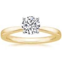 China Petite Taper Solitaire Engagement Ring With 0.75 Carat Round Diamond for sale