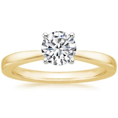 China Petite Taper Solitaire Engagement Ring With 0.75 Carat Round Diamond for sale
