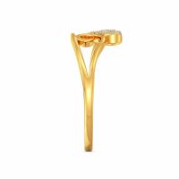 China Joyalukkas 9K Yellow Gold Ring , Girls Heart Diamond Engagement Ring for sale