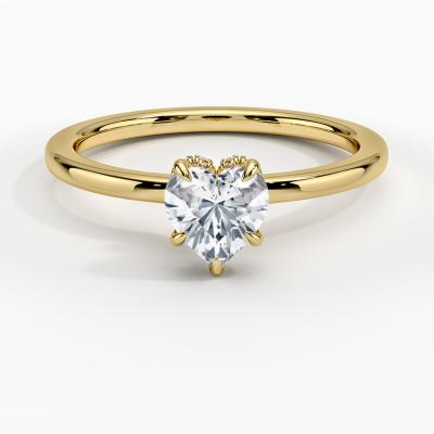China Secret Halo Diamond Elegant Engagement Ring Features Hidden Halo for sale